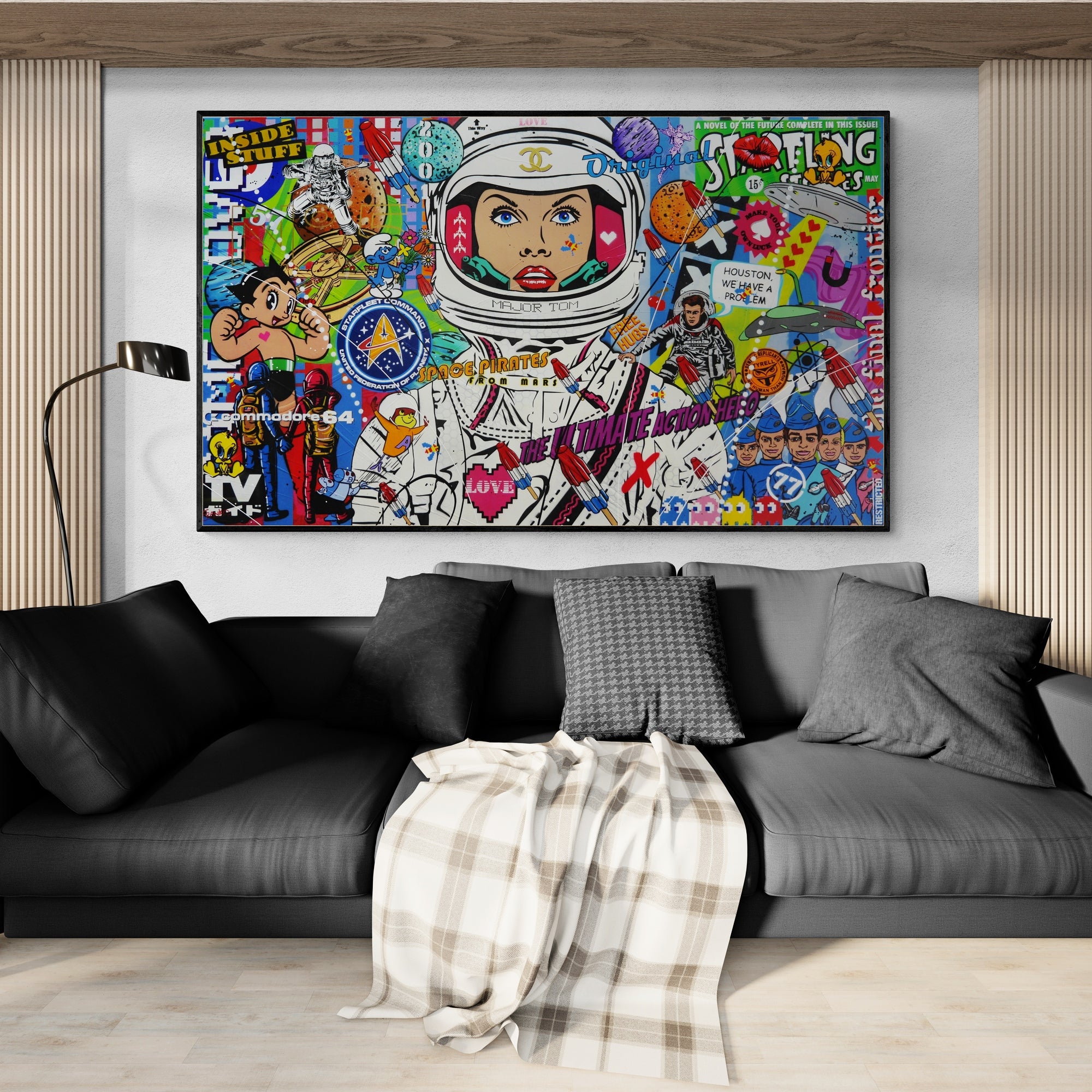 Original Starfleet 200cm x 120cm Space Textured Urban Pop Art Painting ...