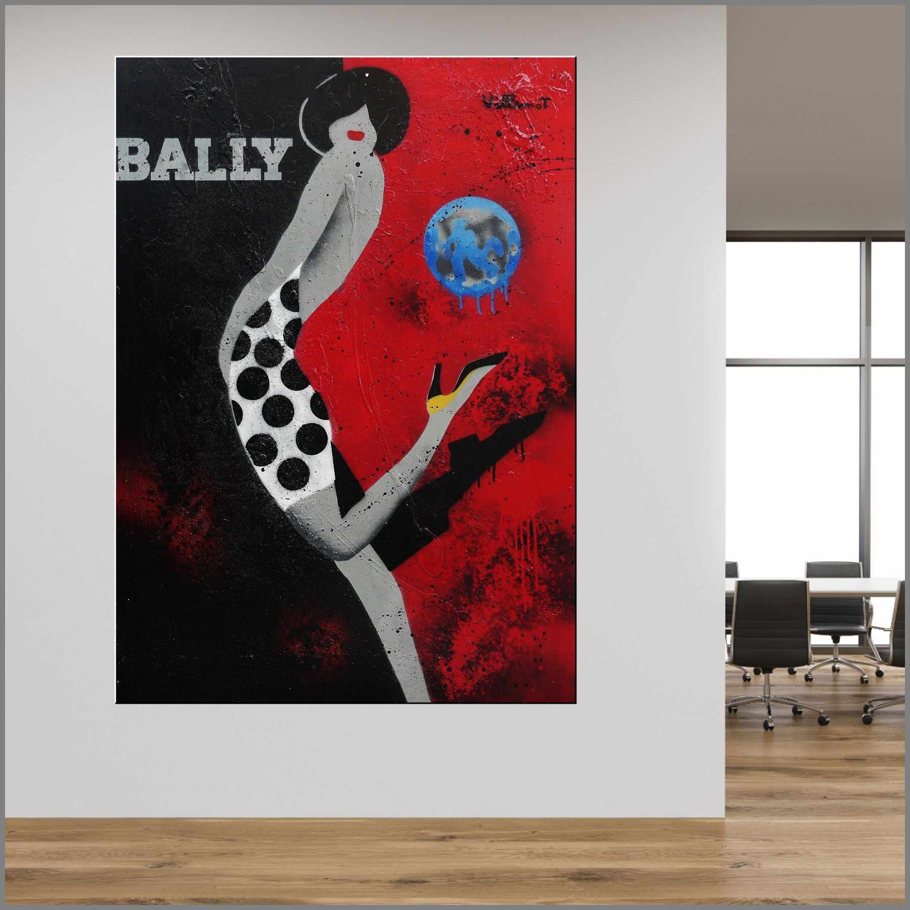 Bally - She's Got Legs 140cm x 100cm Bally Textured Urban Pop Art Pain ...