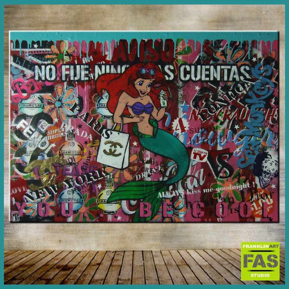 Be Inspired! Ariel Shopping Fashion Urban pop (SOLD) – Franklin Art Studio