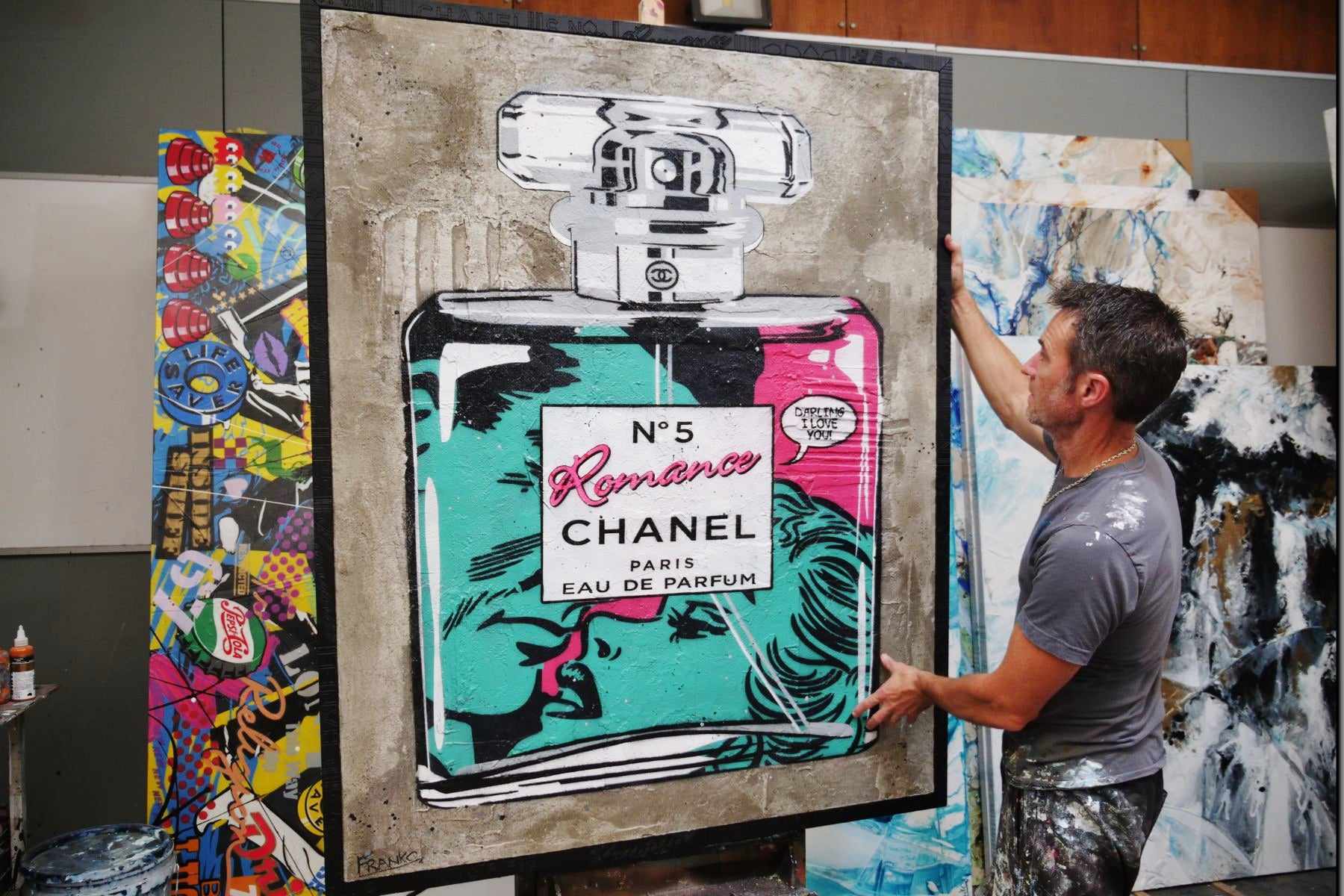 Fluro Romance 120cm x 150cm Industrial Concrete Urban Pop Art Painting ...