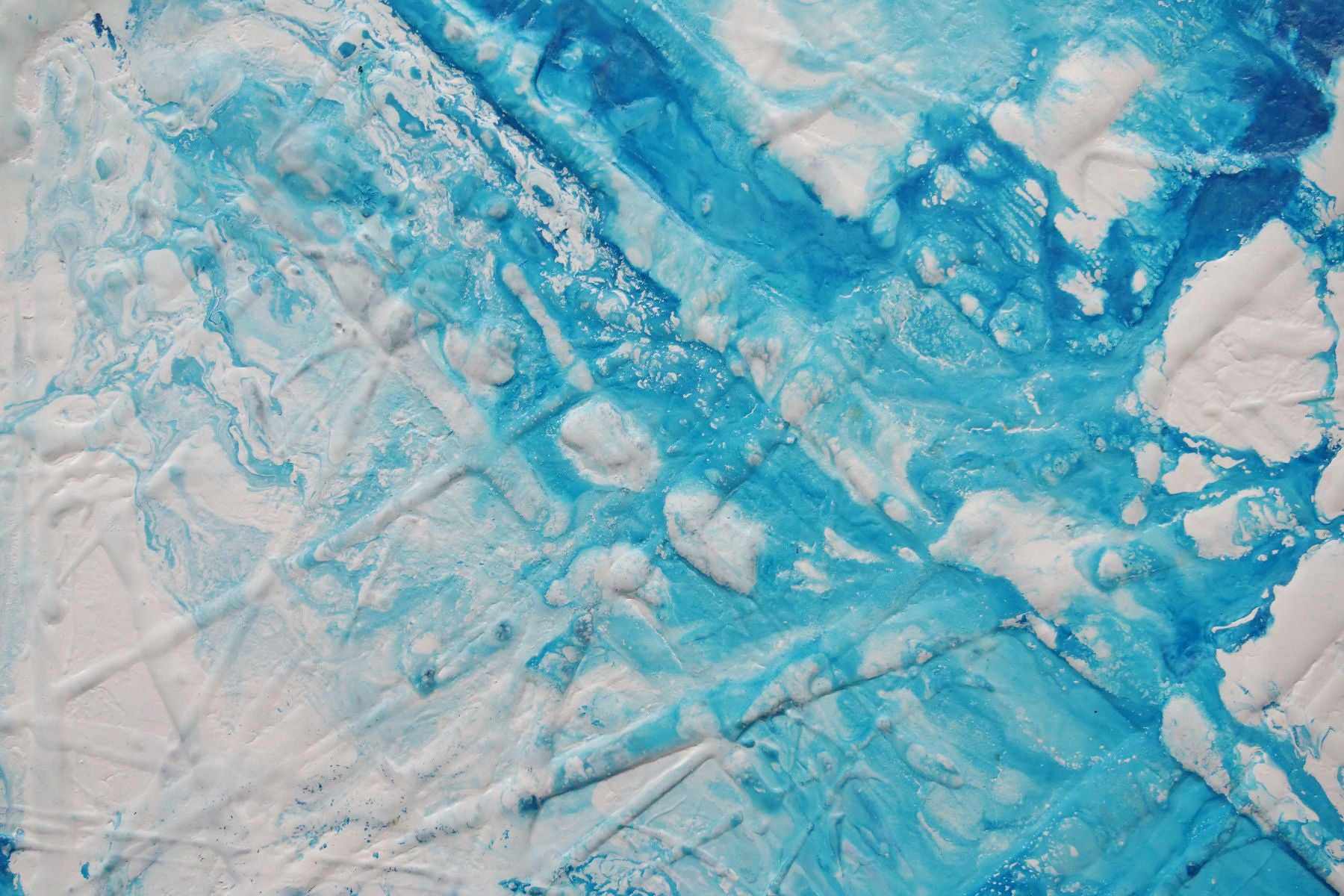 Glacier Blue 160cm x 100cm Blue Textured Abstract Painting