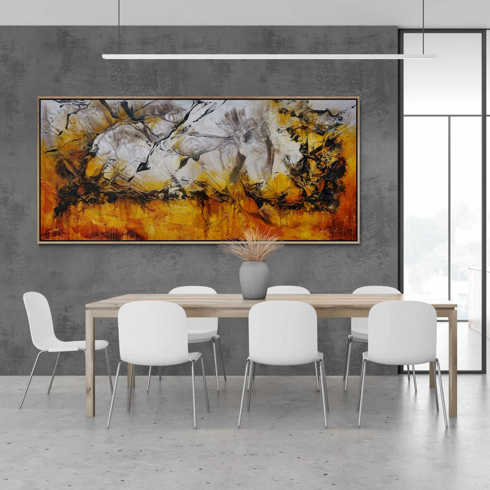 Golden Sienna 270cm x 120cm Rust Sienna Textured Abstract Painting (SO ...