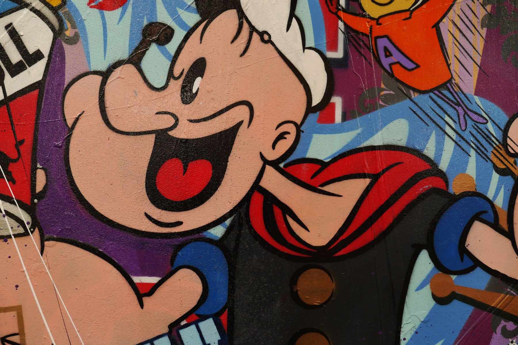 I Yam (Popeye) 190cm x 100cm Popeye Textured Urban Pop Art Painting (S