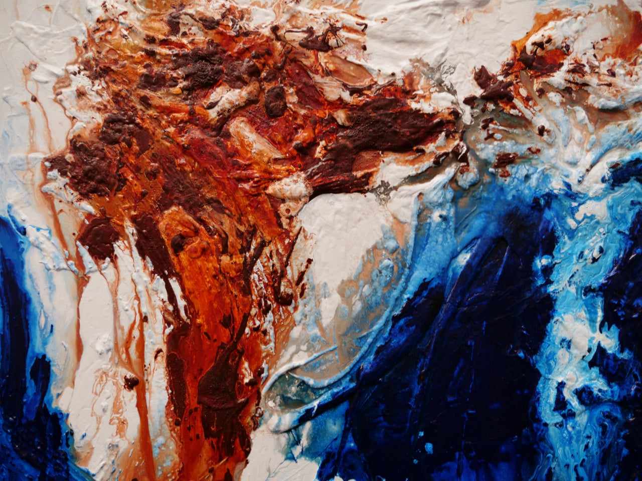 Oxide Landscape 120cm x 150cm Blue Oxide Textured Abstract Painting (S