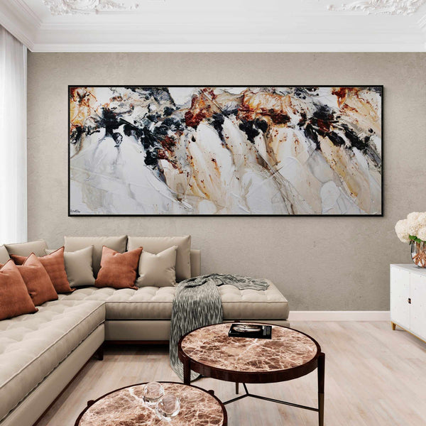 Oxide Noir 240cm x 100cm Oxide White Textured Abstract Painting (SOLD)