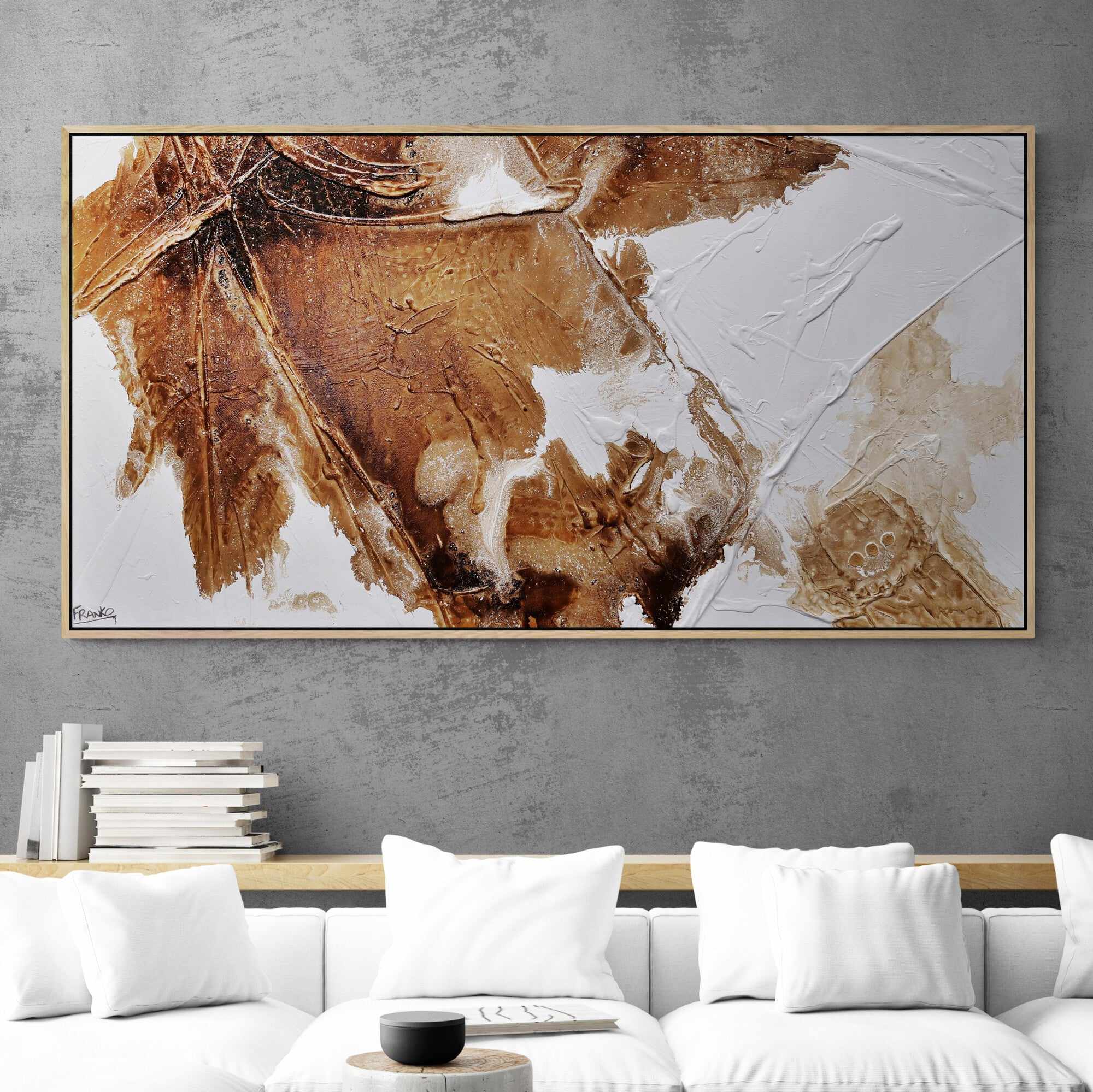 Resonance 190cm x 100cm Rust White Textured Abstract Painting (SOLD ...