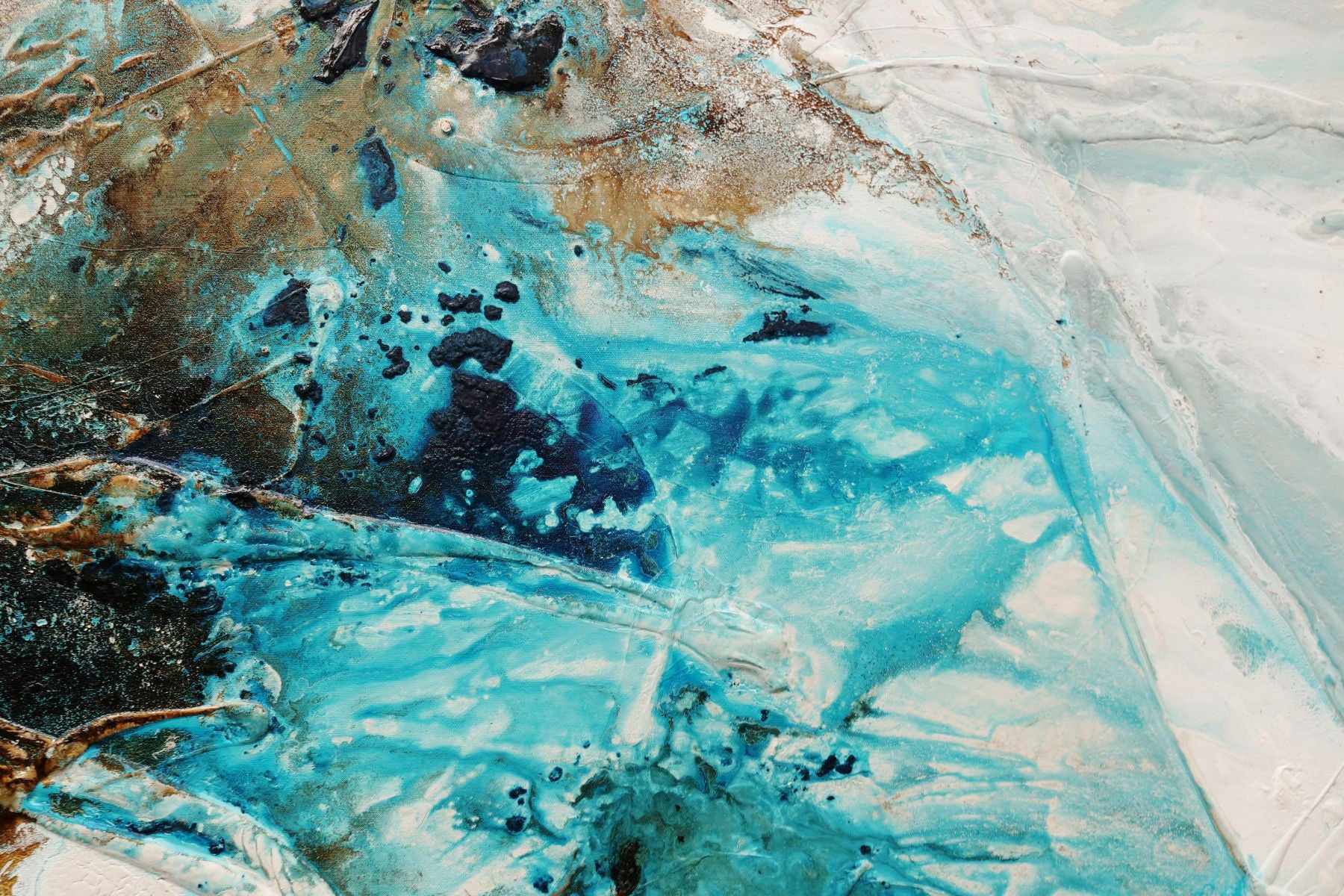 Southern Honeycomb 200cm x 120cm Teal Rust White Textured Abstract Pai