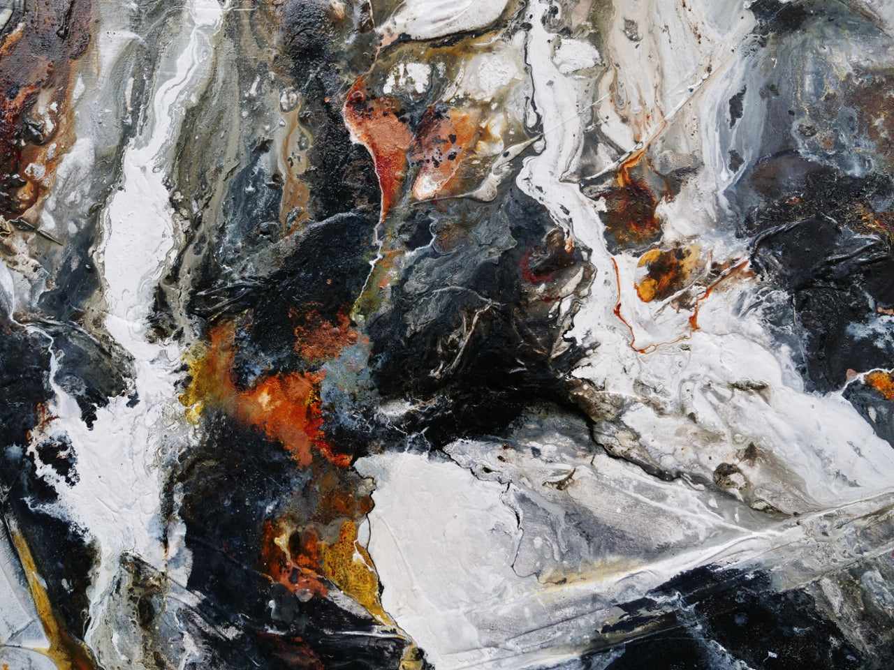 Tectonic Rush 200cm x 80cm Black Brown Textured Abstract Painting (SOL