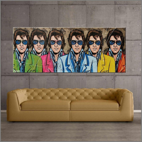 The 6 Faces of Elvis 200cm x 80cm Elvis Presley Industrial Concrete Ur ...