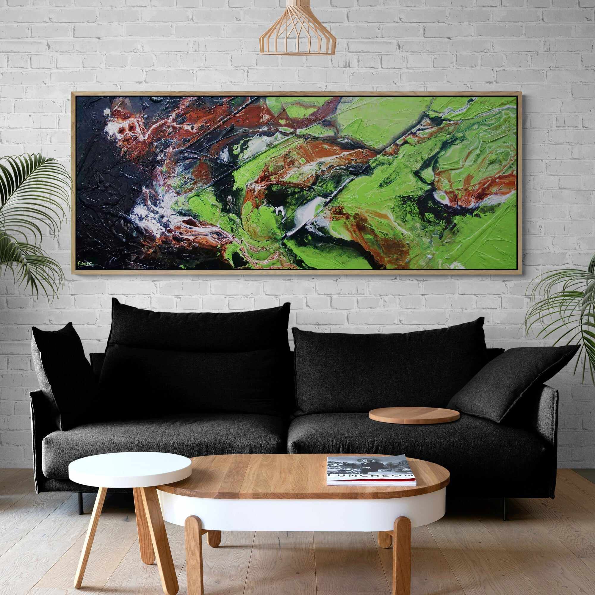 The Natural Earth 200cm x 80cm Green Textured Abstract Painting (SOLD ...
