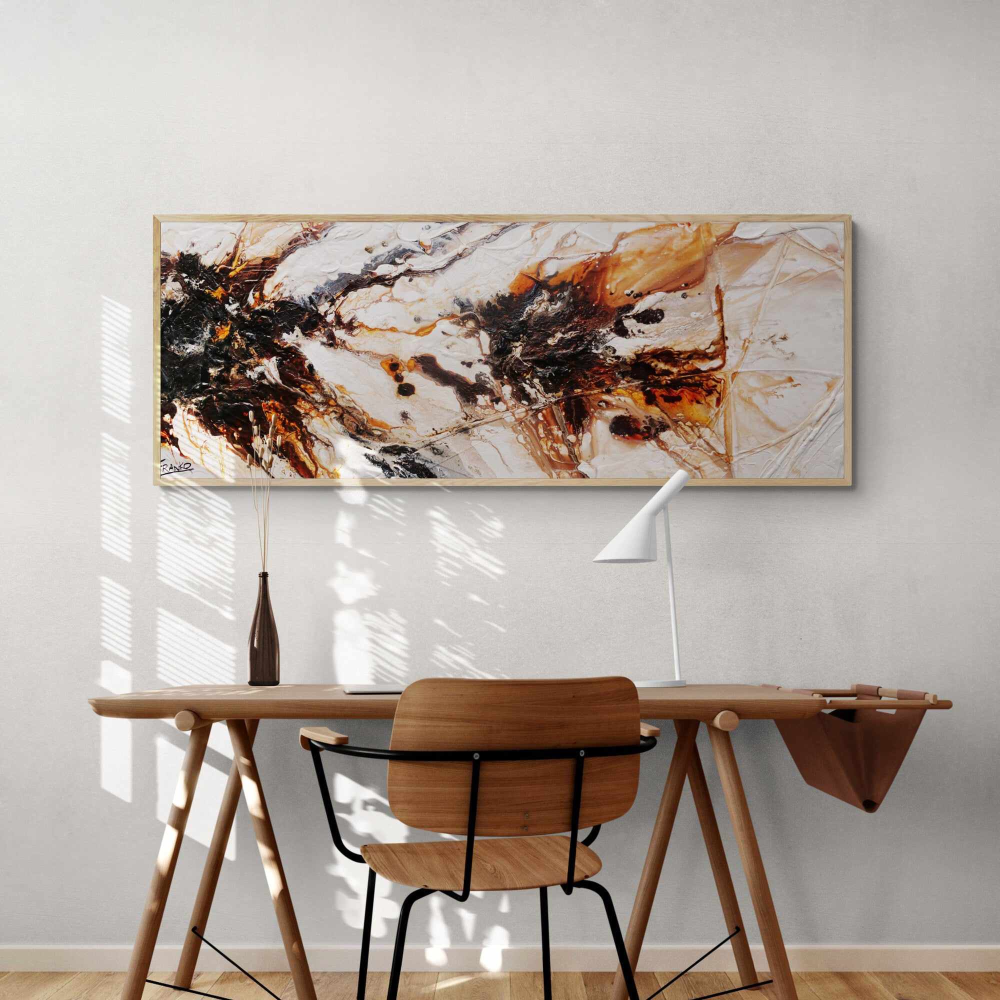 Umber Oxide 160cm x 60cm Rust Oxide White Textured Abstract Painting ...
