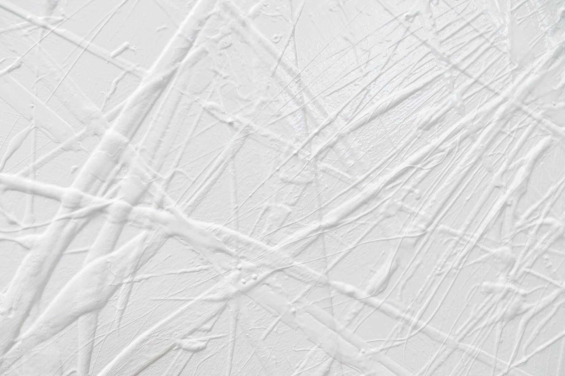 White Lines 120cm x 120cm TEXTURED White Abstract Painting (SOLD)