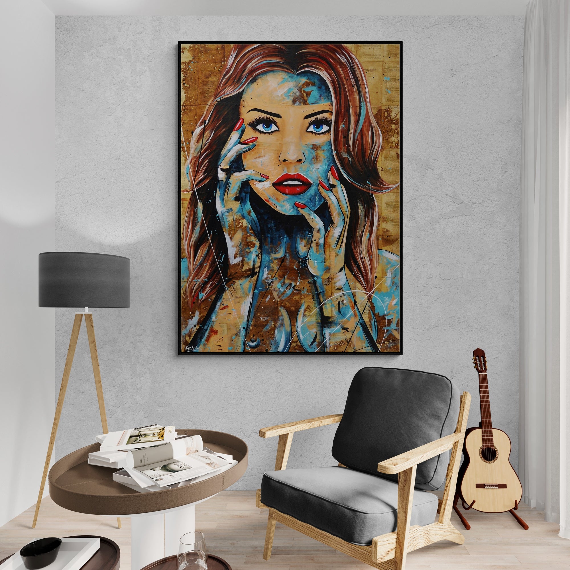 Crave 140cm x 100cm Sexy Woman Abstract Realism Book Club Painting (SO ...