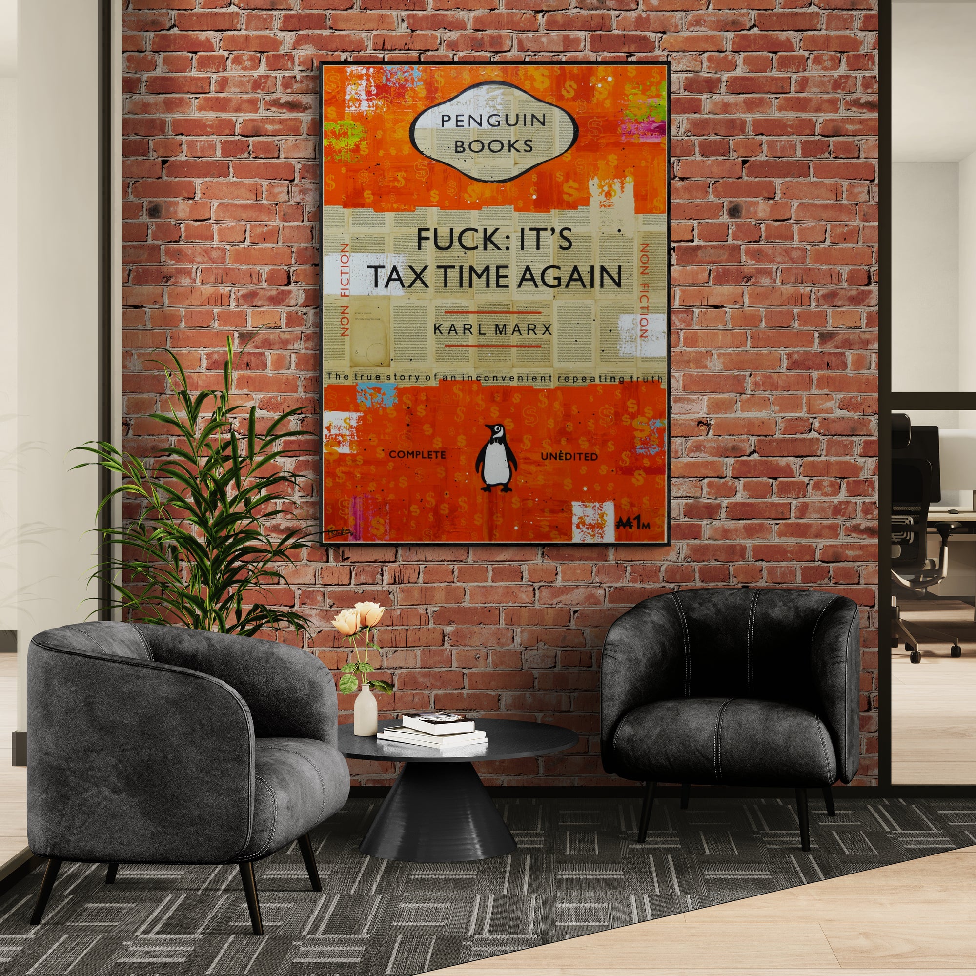 Marxist Reality 140cm X 100cm Tax Urban Pop Book Club Painting