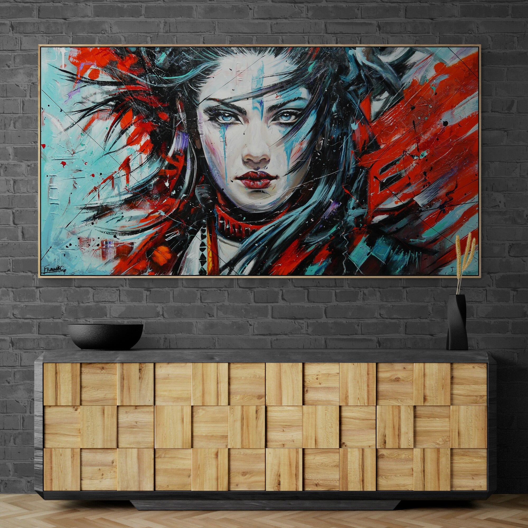 Mahou (Sourcery) 190cm x 100cm Brave and Beautiful Abstract Realism Te ...