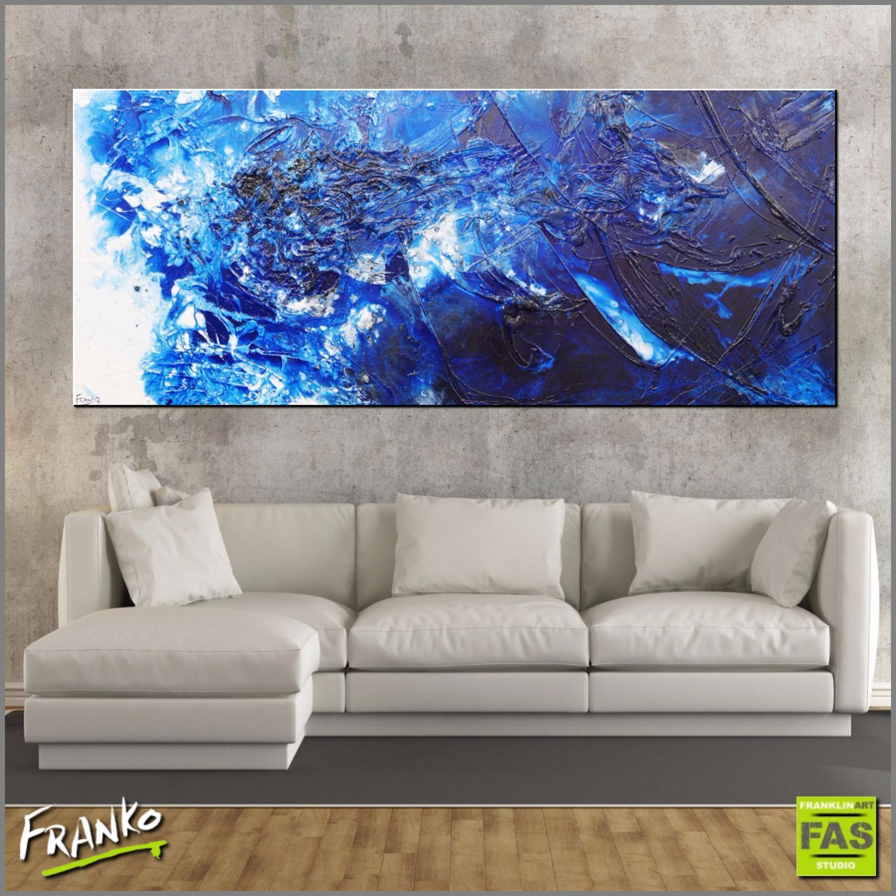 Blue Rhymes 240cm x 100cm Blue Abstract Painting – Franklin Art Studio
